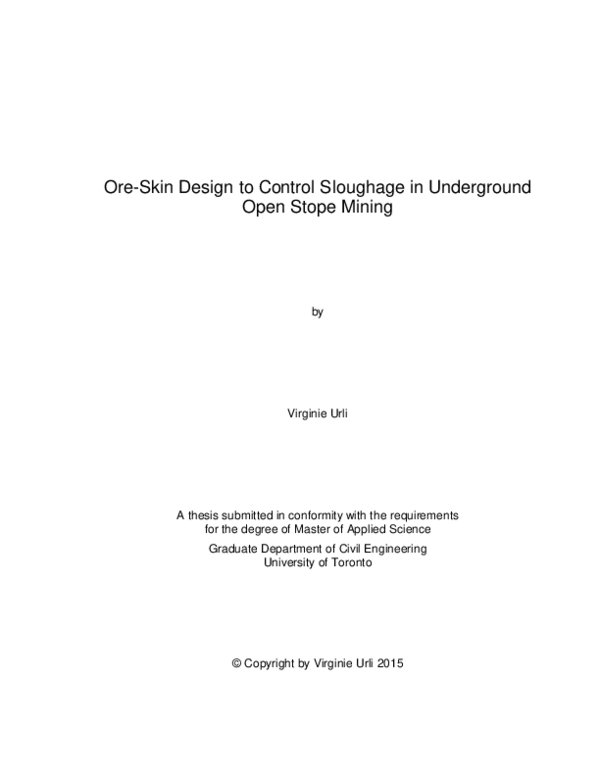 (PDF) Ore-Skin Design to Control Sloughage in Underground Open Stope Mining