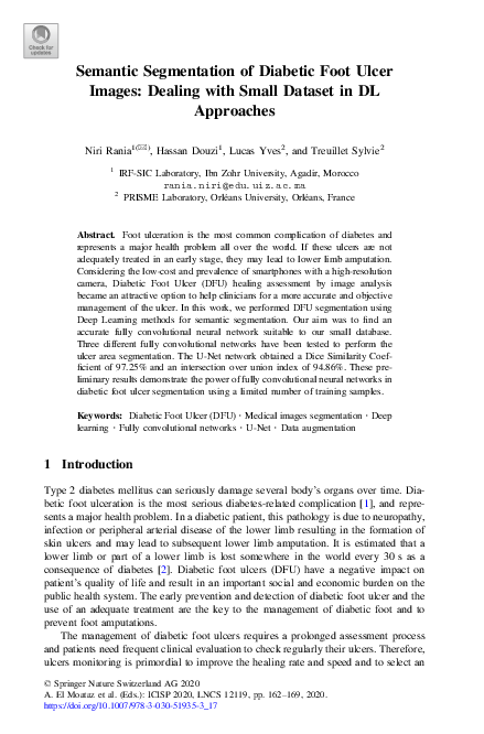 (PDF) Semantic Segmentation of Diabetic Foot Ulcer Images: Dealing with Small Dataset in DL ...