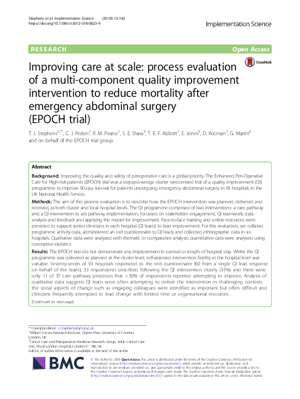 (PDF) Improving care at scale: process evaluation of a multi-component quality improvement ...