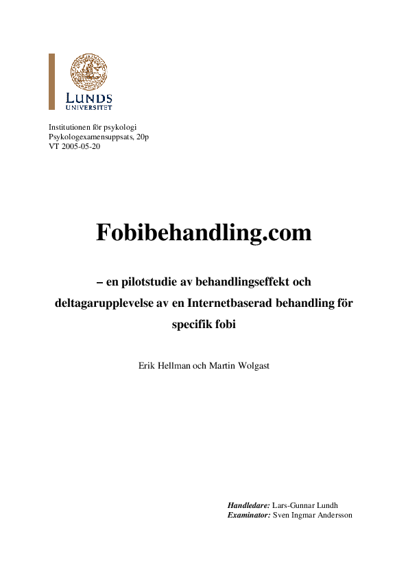 (PDF) Fobibehandling.com : en pilotstudie av behandlingseffekt och ...