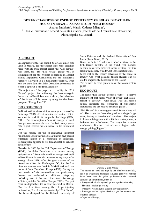 (PDF) Design Changes for Energy Efficiency of Solar Decathlon House in ...