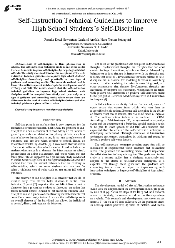 (PDF) Self-Instruction Technical Guidelines to Improve High School ...