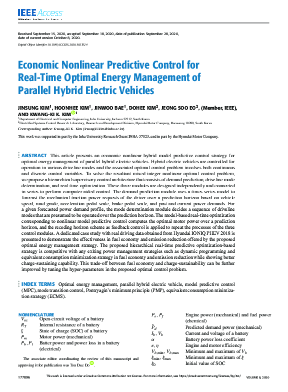 (PDF) Economic Nonlinear Predictive Control for Real-Time Optimal ...
