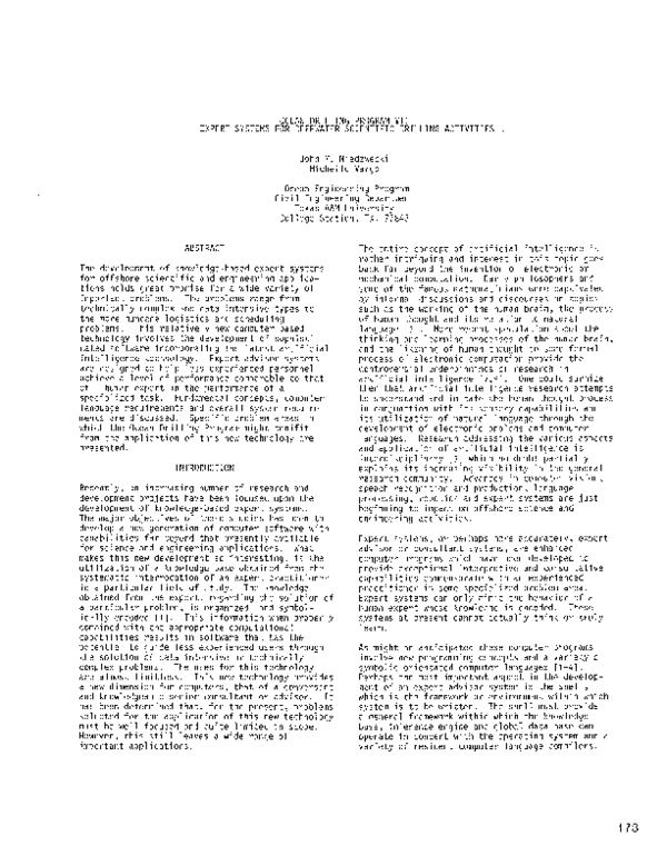 (PDF) The Ocean Drilling Program VII: Expert systems for deepwater ...