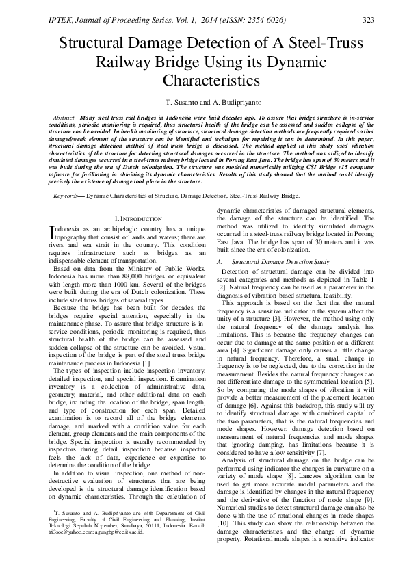 (PDF) Structural Damage Detection of A Steel-Truss Railway Bridge Using ...