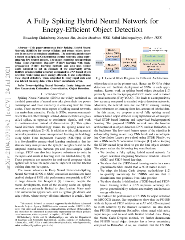 (PDF) A Fully Spiking Hybrid Neural Network for Energy-Efficient Object ... (PDF) A Fully Spiking Hybrid Neural Network for Energy-Efficient Object ...