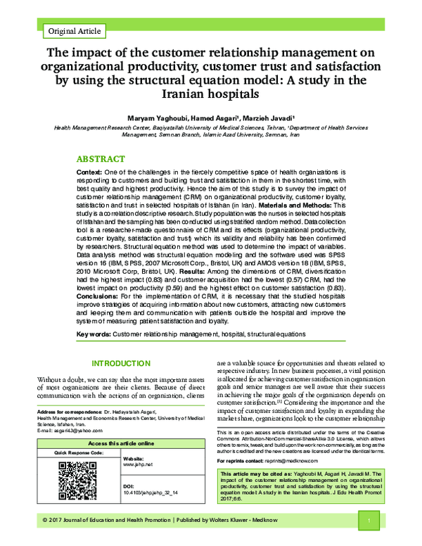 (PDF) The Impact of Customer Relationship Management on Online Shopping