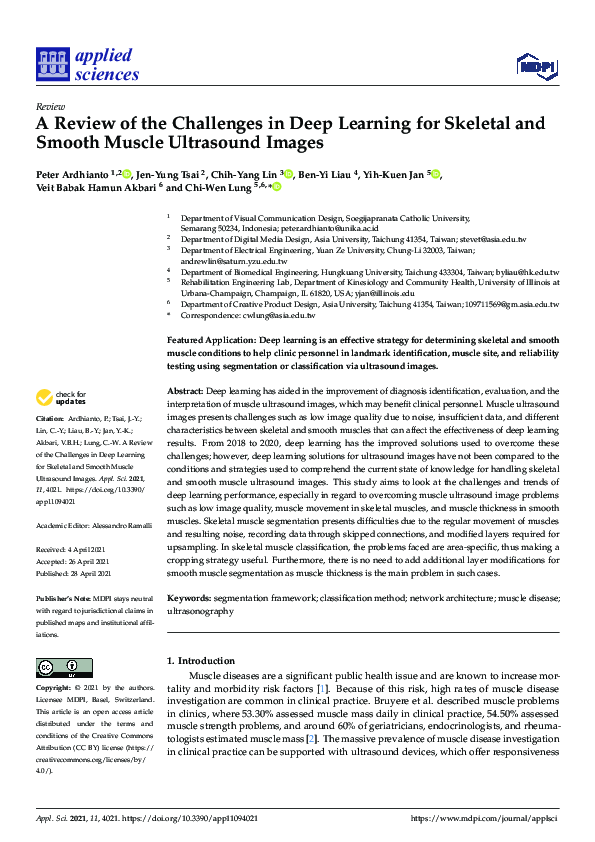 (PDF) A Review of the Challenges in Deep Learning for Skeletal and Smooth Muscle Ultrasound Images