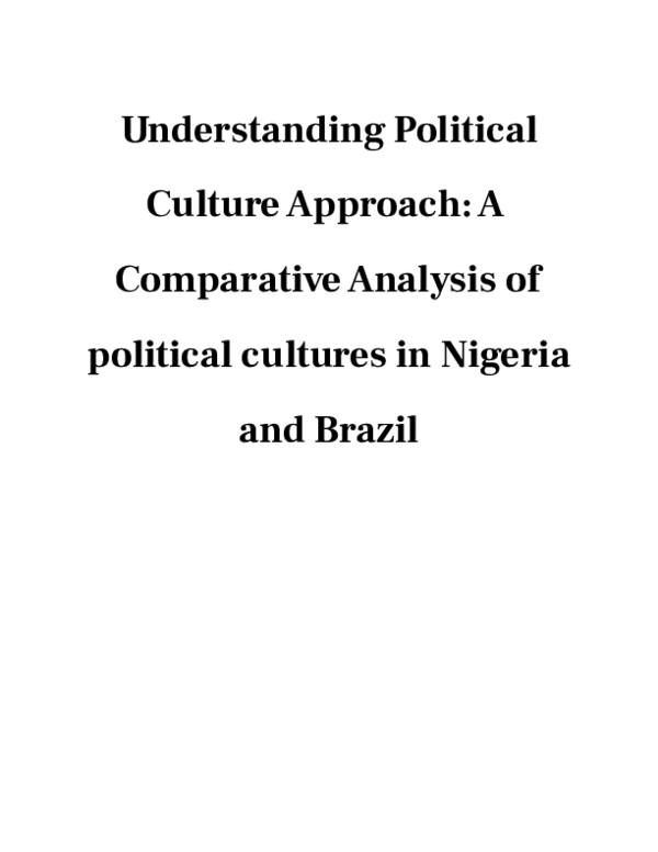 (PDF) Understanding Political Culture Approach: A Comparative Analysis ...