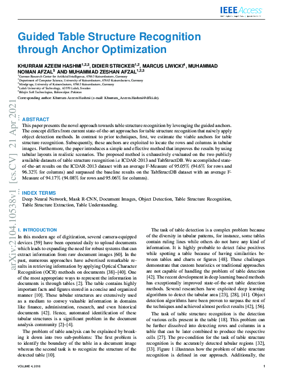 (PDF) Anchor Optimization for Improved Table Structure Recognition