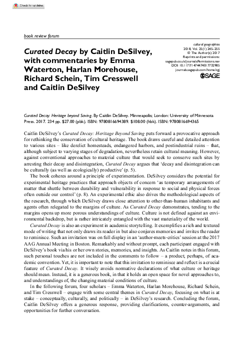 (PDF) Curated Decay by Caitlin DeSilvey, with commentaries by Emma ...