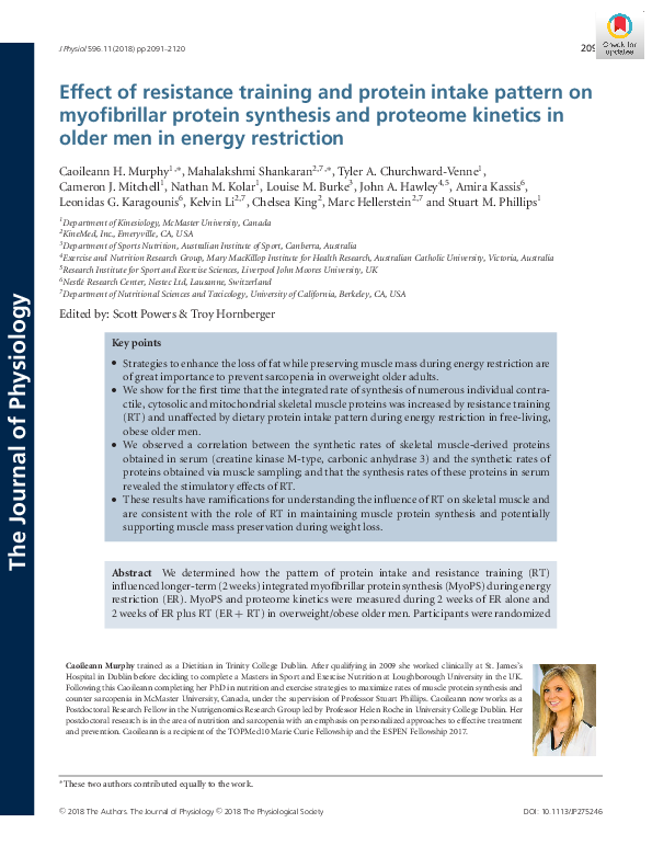 (PDF) Effect of resistance training and protein intake pattern on ...