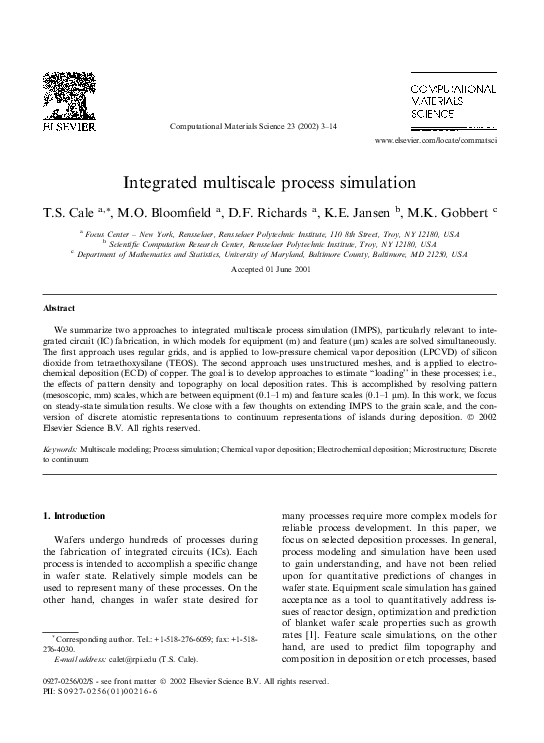 (PDF) Integrated multiscale process simulation