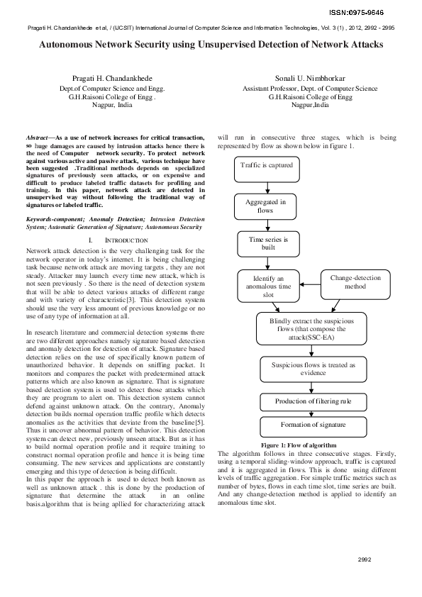 (PDF) Autonomous Network Security using Unsupervised Detection of Network Attacks