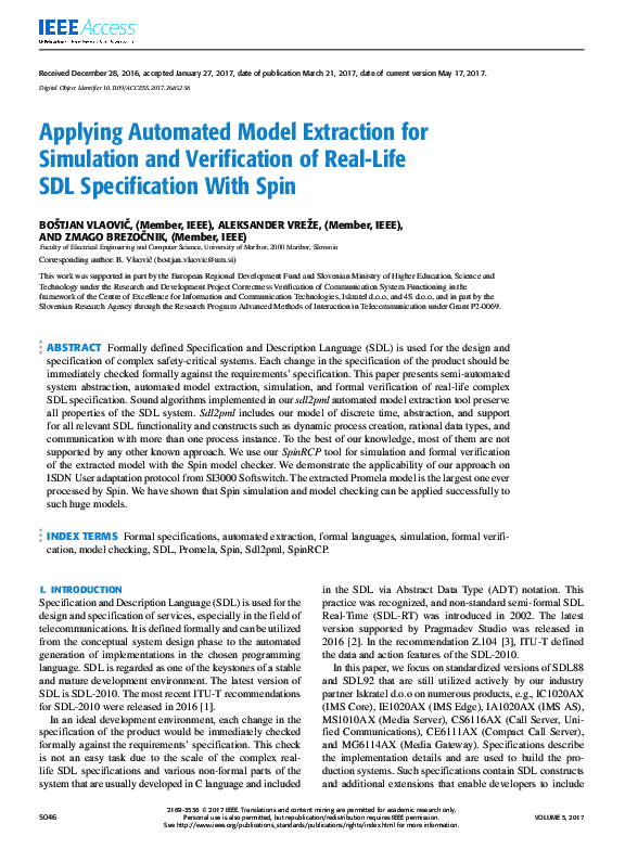 (PDF) Applying Automated Model Extraction for Simulation and Verification of Real-Life SDL ...