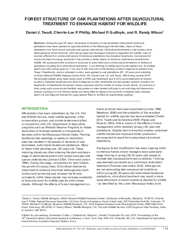 (PDF) Forest structure of oak plantations after silvicultural treatment ...