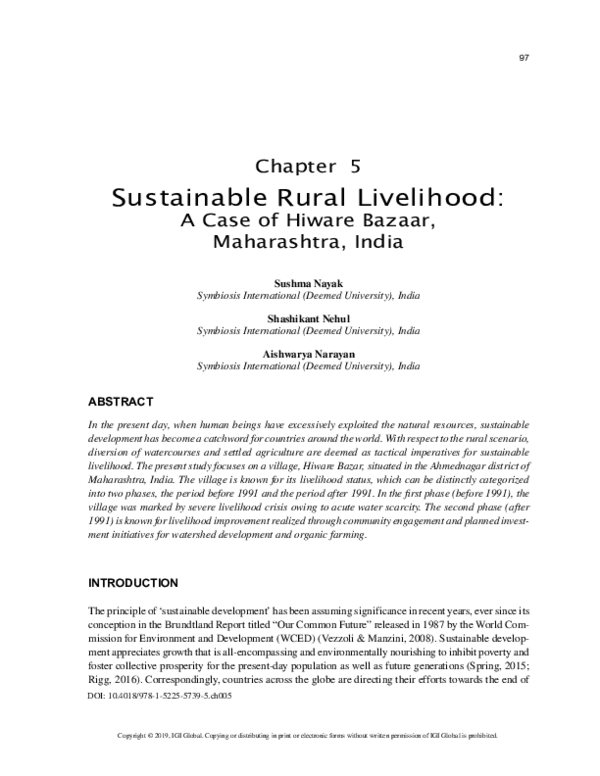 (PDF) Sustainable Rural Livelihood