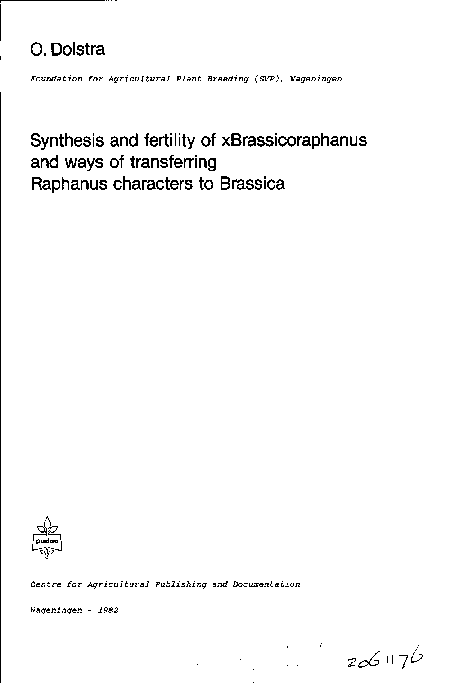 (PDF) Synthesis and fertility of Brassicoraphanus and ways of ...