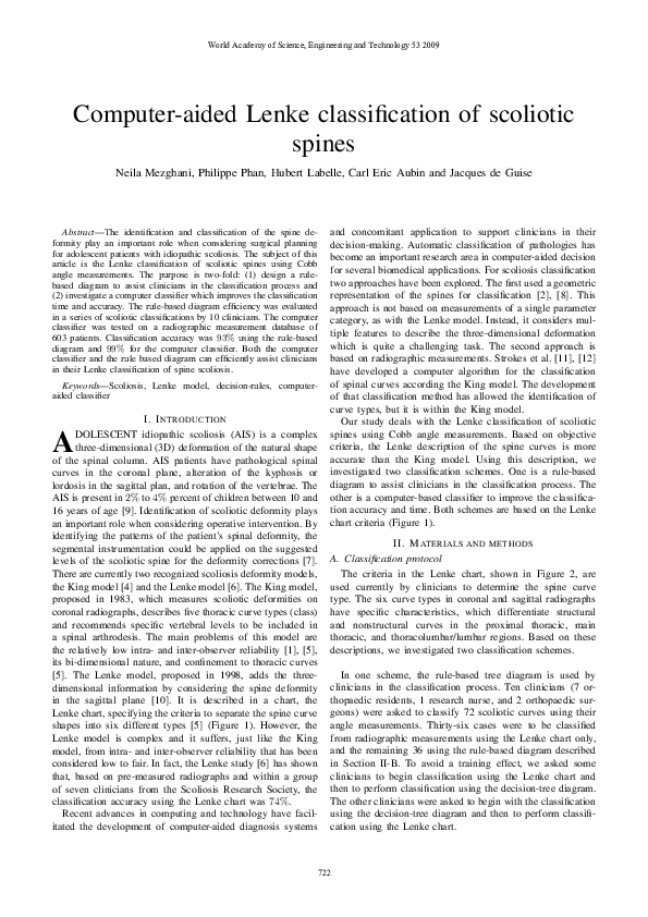 (PDF) A Computer-Aided Lenke Classification of Scoliotic Spines