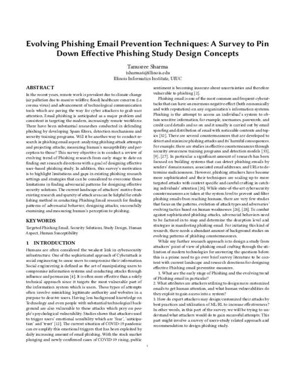 (PDF) Evolving Phishing Email Prevention Techniques: A Survey to Pin ...