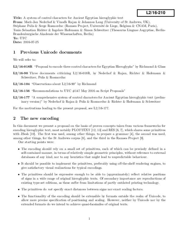 (PDF) Title : A system of control characters for Ancient Egyptian ...