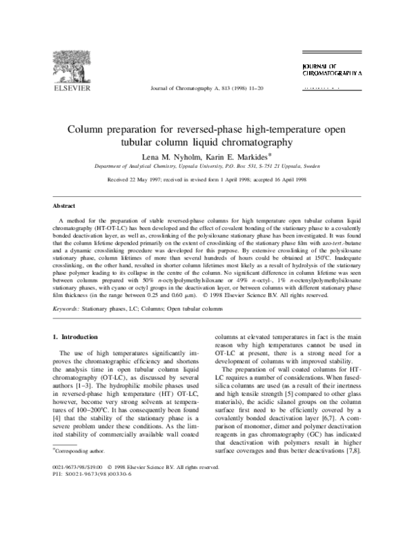(PDF) Column preparation for reversed-phase high-temperature open ...