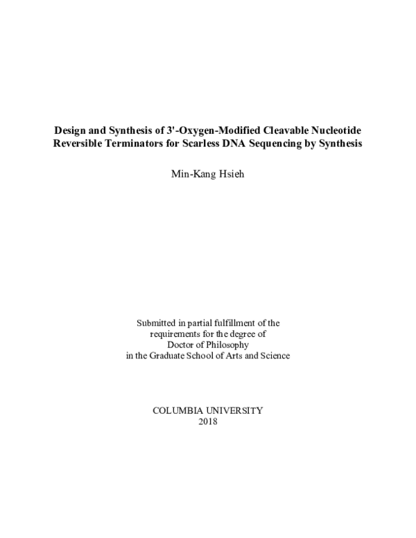 (PDF) Design and Synthesis of 3'-Oxygen-Modified Cleavable Nucleotide ...