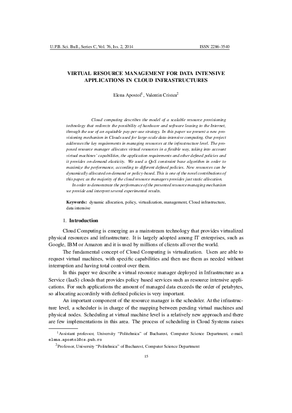 (PDF) Virtual Resource Management for Data Intensive Applications in ...