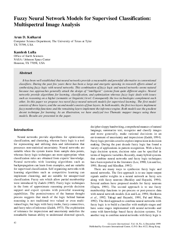 Pdf Fuzzy Neural Network Models For Supervised Classification