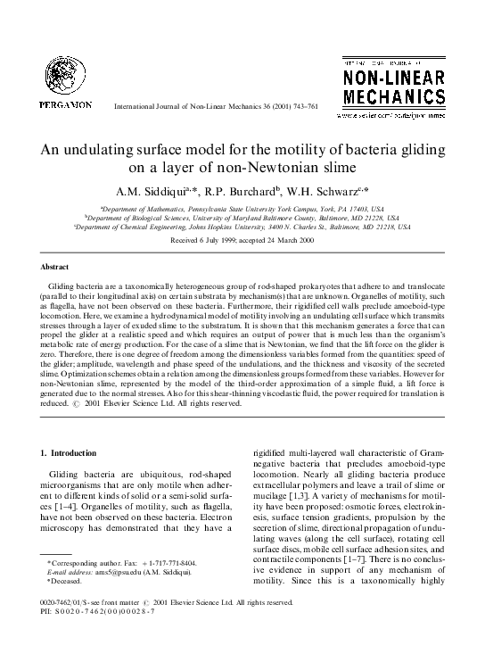 (PDF) An undulating surface model for the motility of bacteria gliding ...
