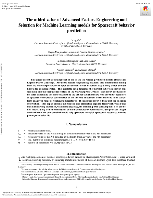 (PDF) Advanced ML for Spacecraft Thermal Prediction