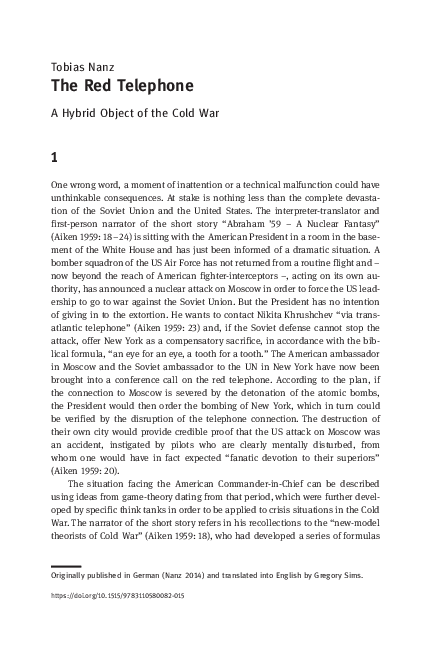 (PDF) The Red Telephone: A Hybrid Object of the Cold War