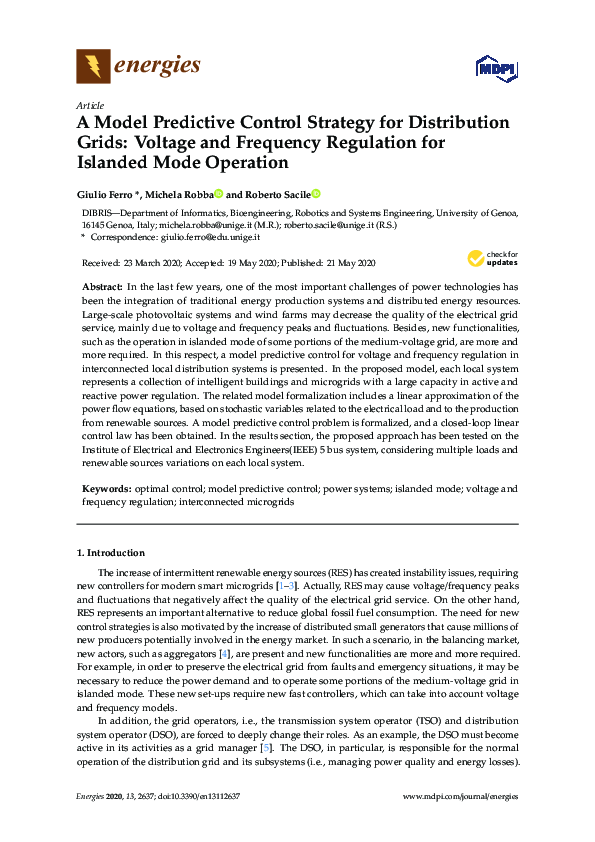 (PDF) A Model Predictive Control Strategy for Distribution Grids ...