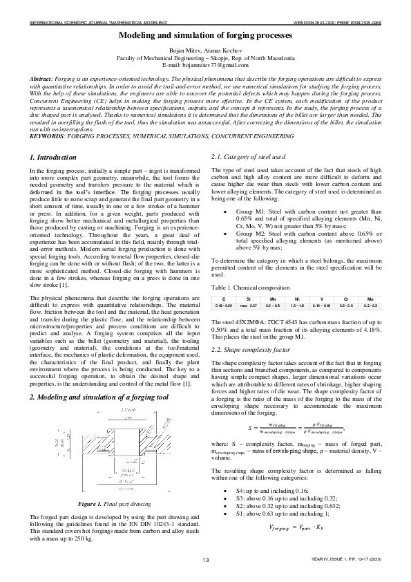 (PDF) Modeling and simulation of forging processes