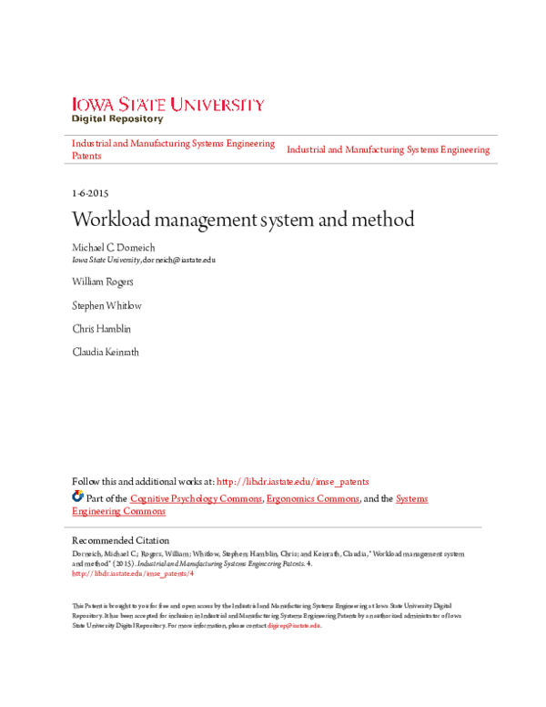 (PDF) Workload management system and method