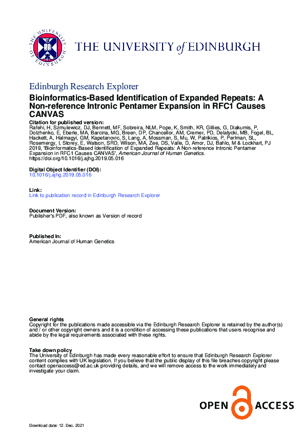 (PDF) Bioinformatics-Based Identification of Expanded Repeats: A Non ...