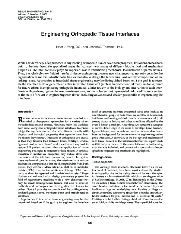 (PDF) Engineering Orthopedic Tissue Interfaces