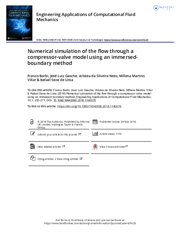 (PDF) Numerical simulation of the flow through a compressor-valve model using an immersed ...