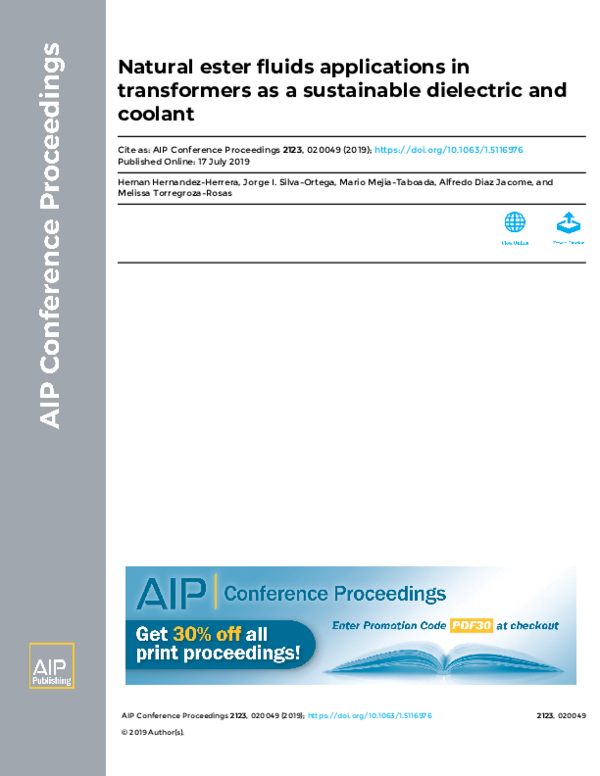 (PDF) Natural ester fluids applications in transformers as a ...