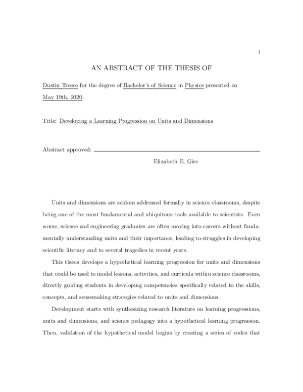 (PDF) Developing a Learning Progression on Units and Dimensions by ...