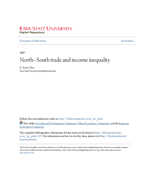 (PDF) North–South trade and income inequality