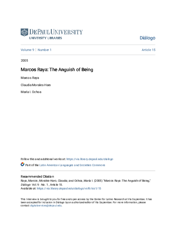(PDF) Marcos Raya: The Anguish of Being
