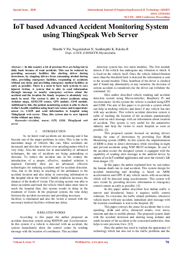 (PDF) IoT based Advanced Accident Monitoring System using ThingSpeak ...