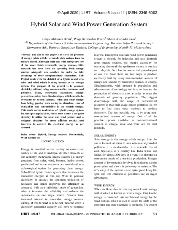 (PDF) Hybrid Solar and Wind Power Generation System