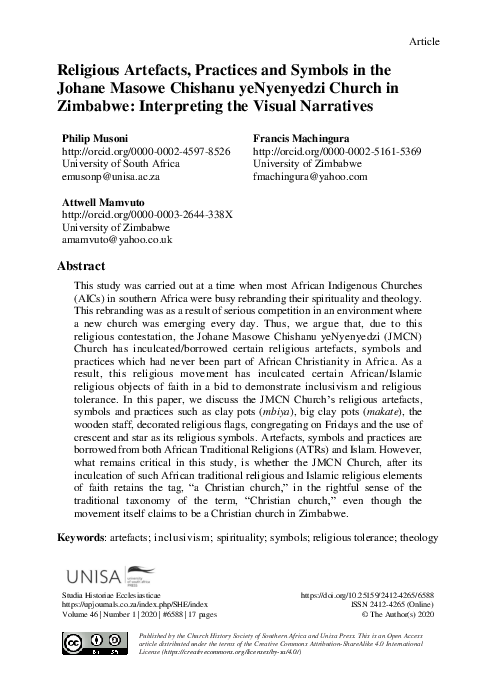 (PDF) Religious Artefacts, Practices and Symbols in the Johane Masowe ...