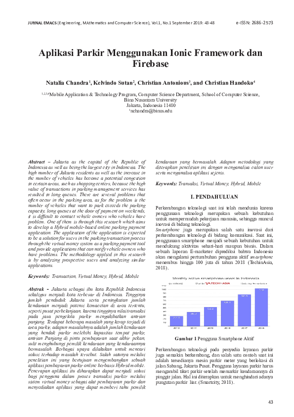 (PDF) Aplikasi Parkir Menggunakan Ionic Framework dan Firebase