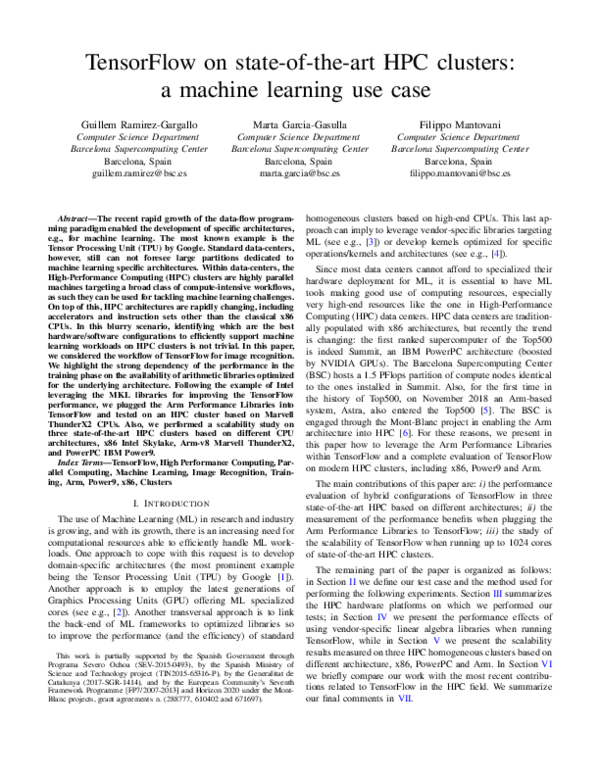 (PDF) TensorFlow on State-of-the-Art HPC Clusters: A Machine Learning ...