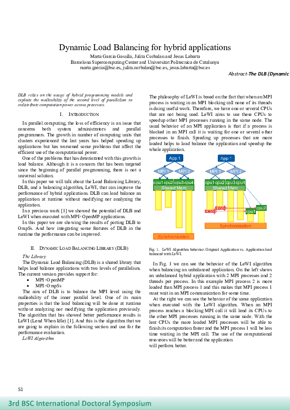 (PDF) Dynamic load balancing for hybrid applications