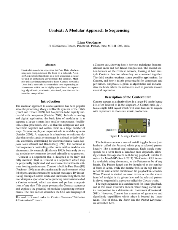 (PDF) Context: A Modular Approach to Sequencing