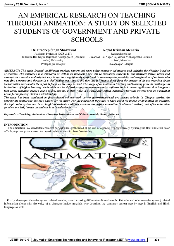 (PDF) An Empirical Research on Teaching Through Animation: A Study on ...